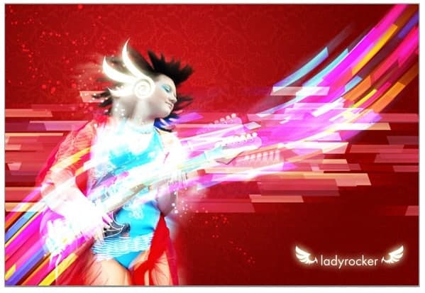 Lady Rocker Wallpaper - Photoshop Tutorials