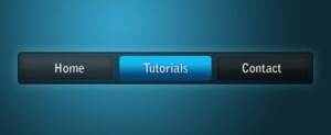 Blue on Black Navigation Bar - Photoshop Tutorials