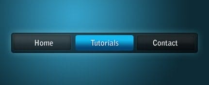 Blue on Black Navigation Bar - Photoshop Tutorials