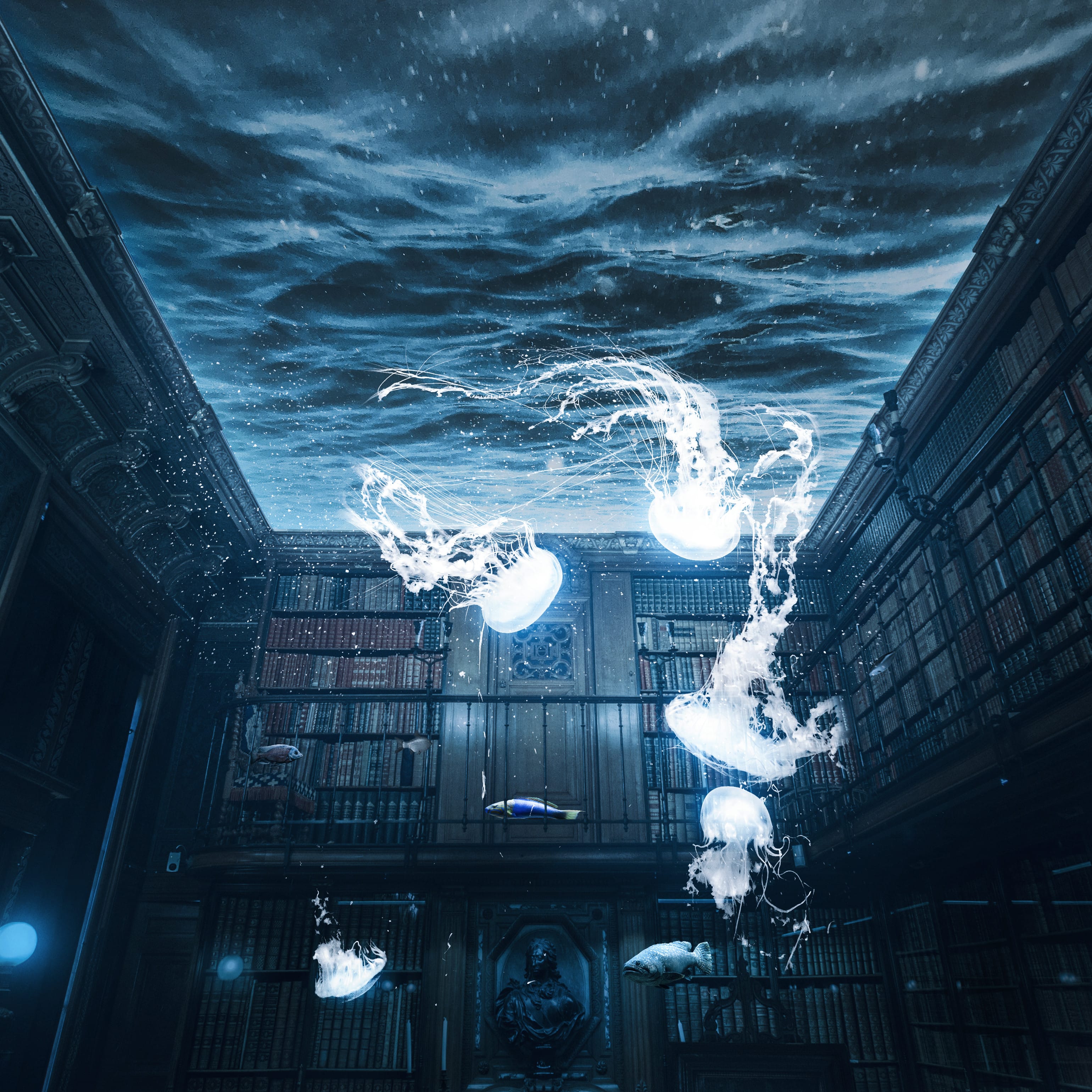 Create a Library Aquarium Photomanipulation - Photoshop Tutorials